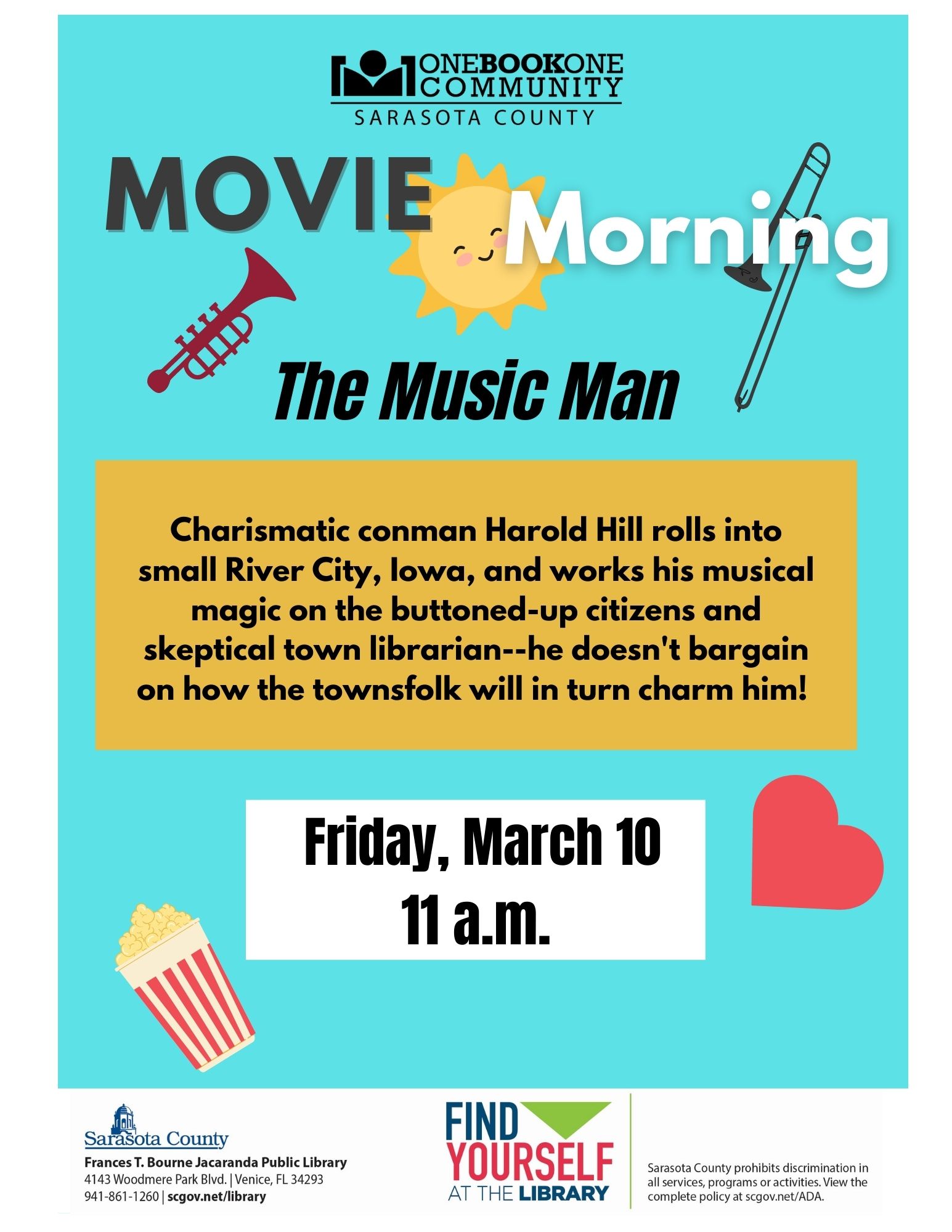 MOVIE MORNING! The Music Man | Sarasota County Libraries